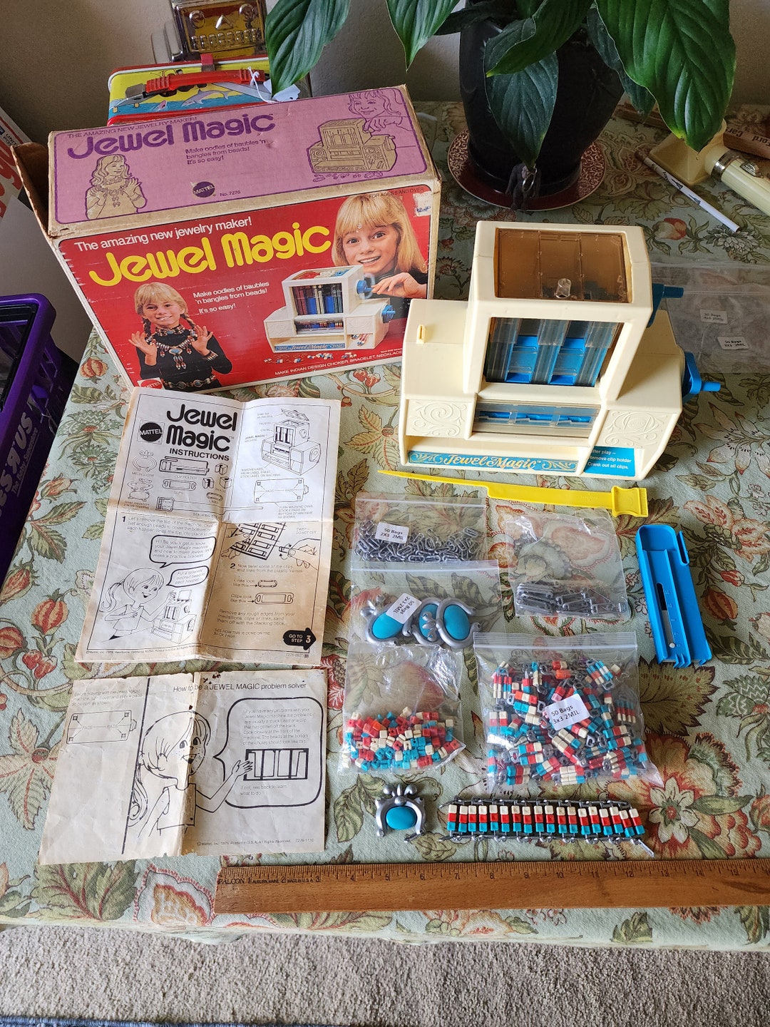 Vintage Jewel Magic Indian Bead Jewelry Maker Toy Mattel Works in Box ...