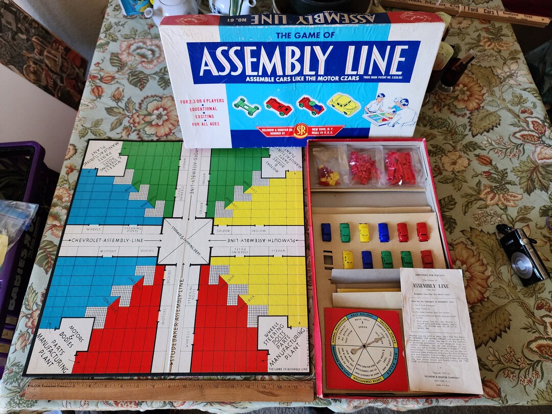 Vintage the Game of Assembly Line Auto Car Board Game Game Hobby Child ...