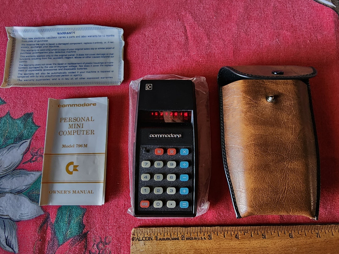 Vintage Commodore Electronic Calculator 796M Red LED W Case Unused ...