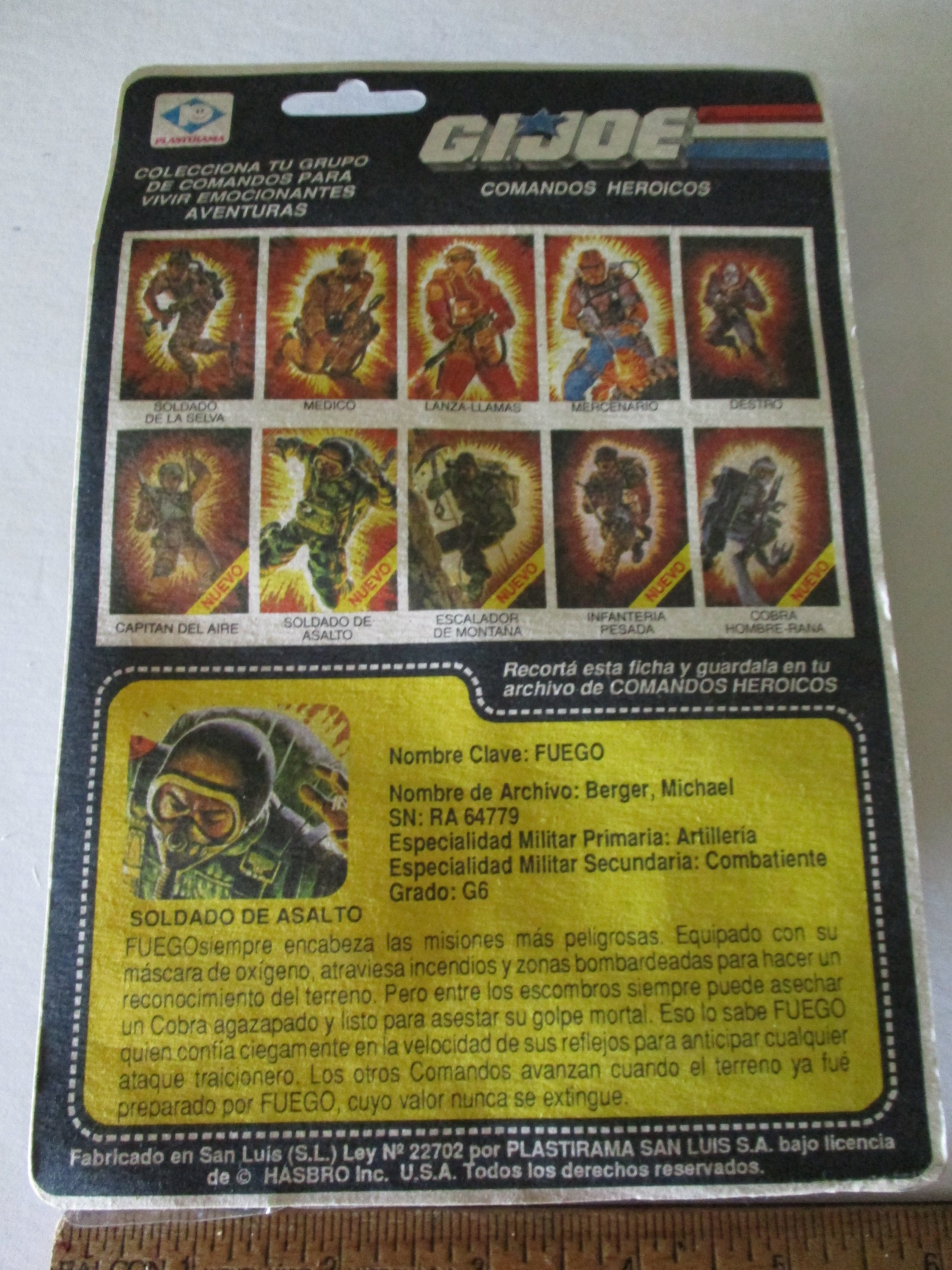 Vintage G.I. Joe Rip Cord Fuego Soldado De Asalto on Card - Etsy