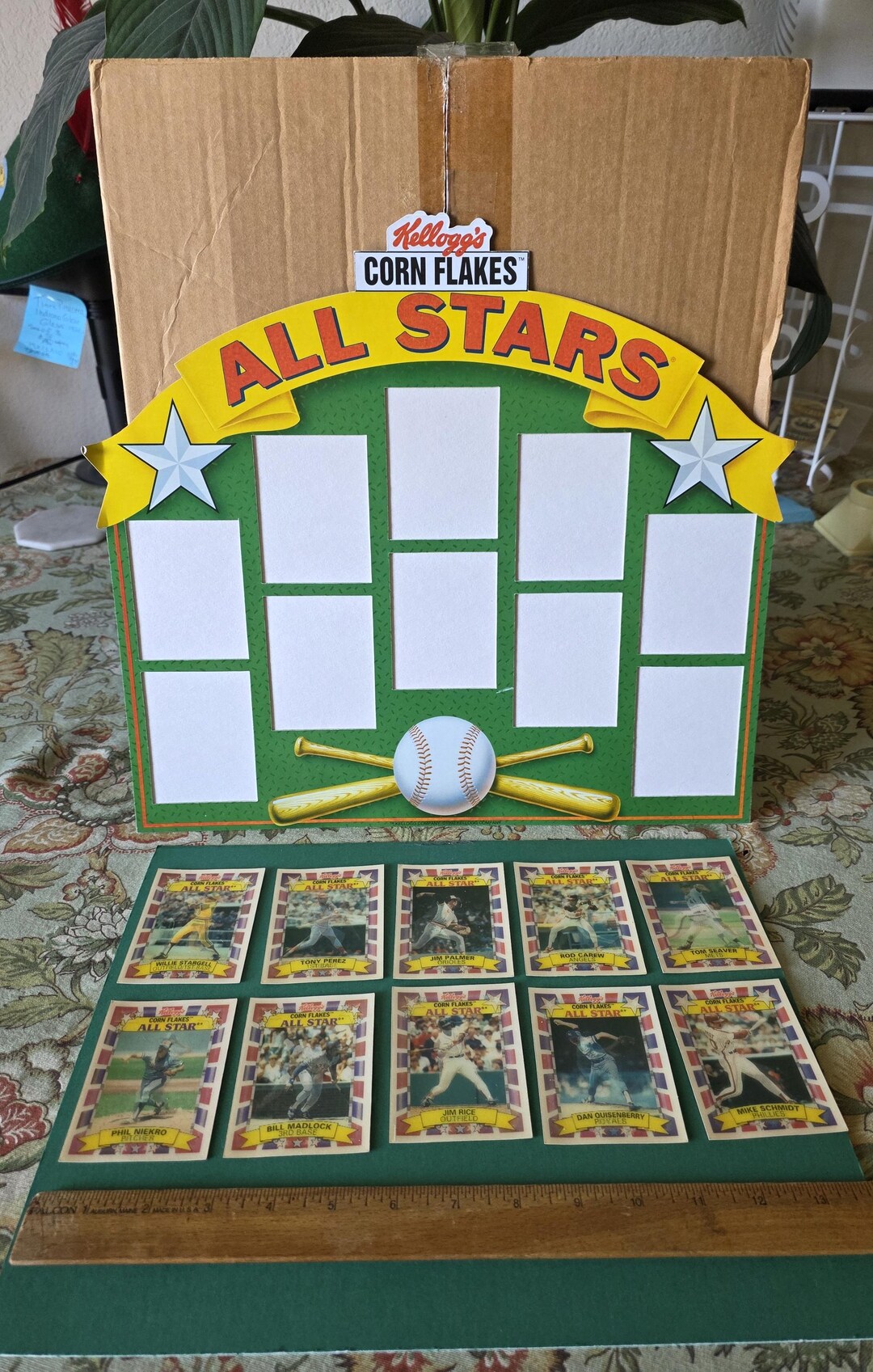 Vintage Kelloggs Corn Flakes All Stars 10 3D Baseball Flicker Cards MLB Sportflics W Display ...