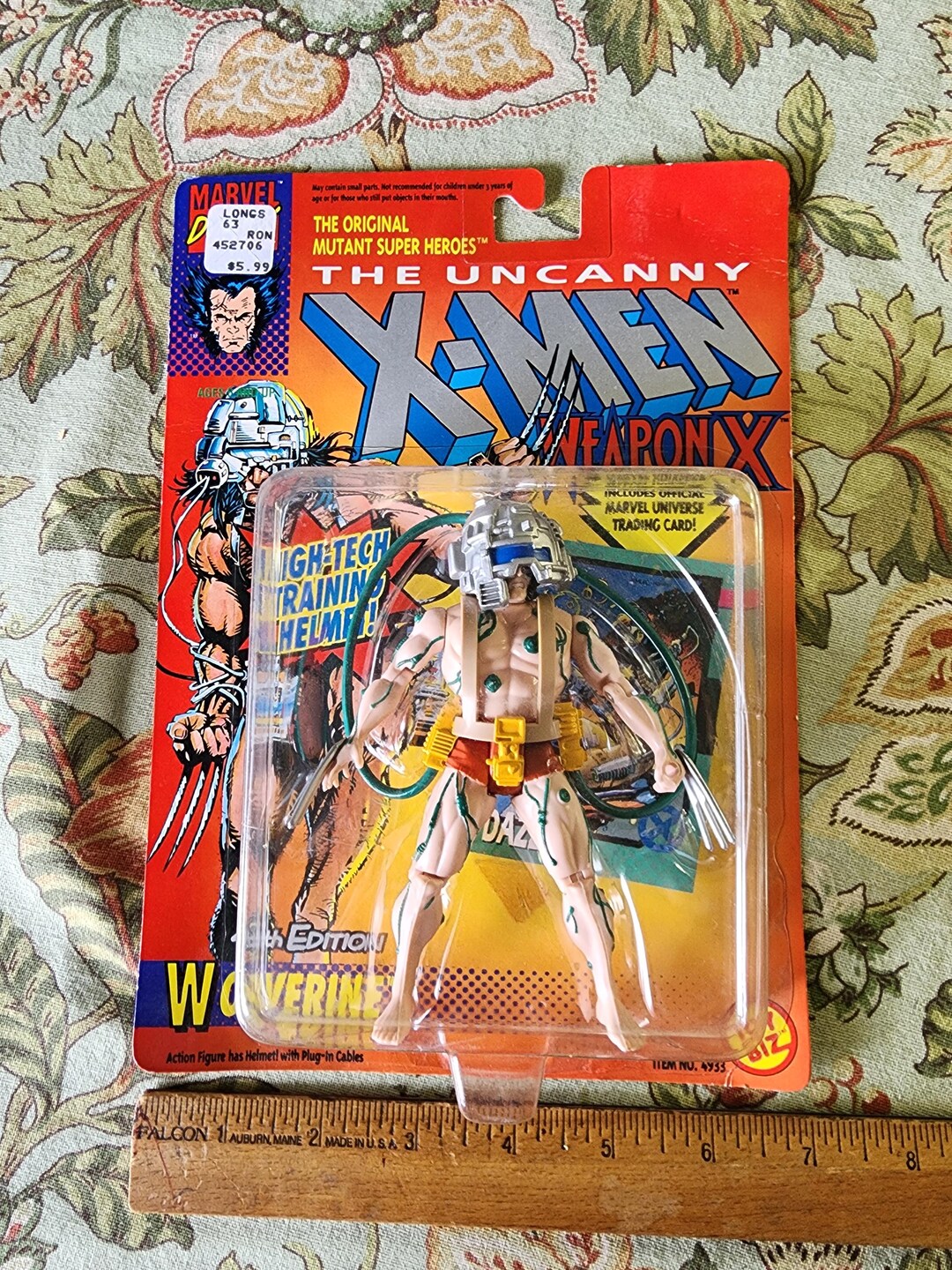 Vintage Marvel X-men Wolverine High Tech Training Helmet Action Figure ...