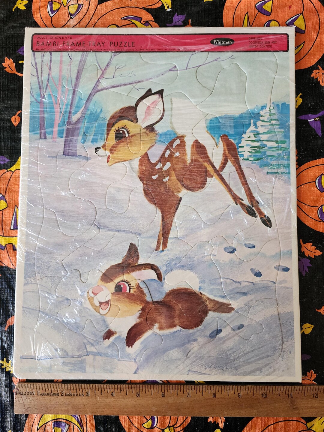 Vintage Walt Disney Bambi Thumper Snow Play Frame Tray Puzzle Whitman ...