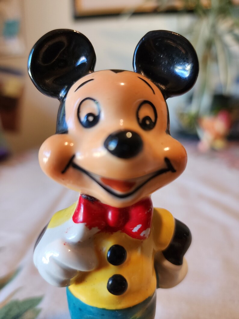 Vintage Walt Disney Mickey Mouse Ceramic Figure by Wales Made - Etsy