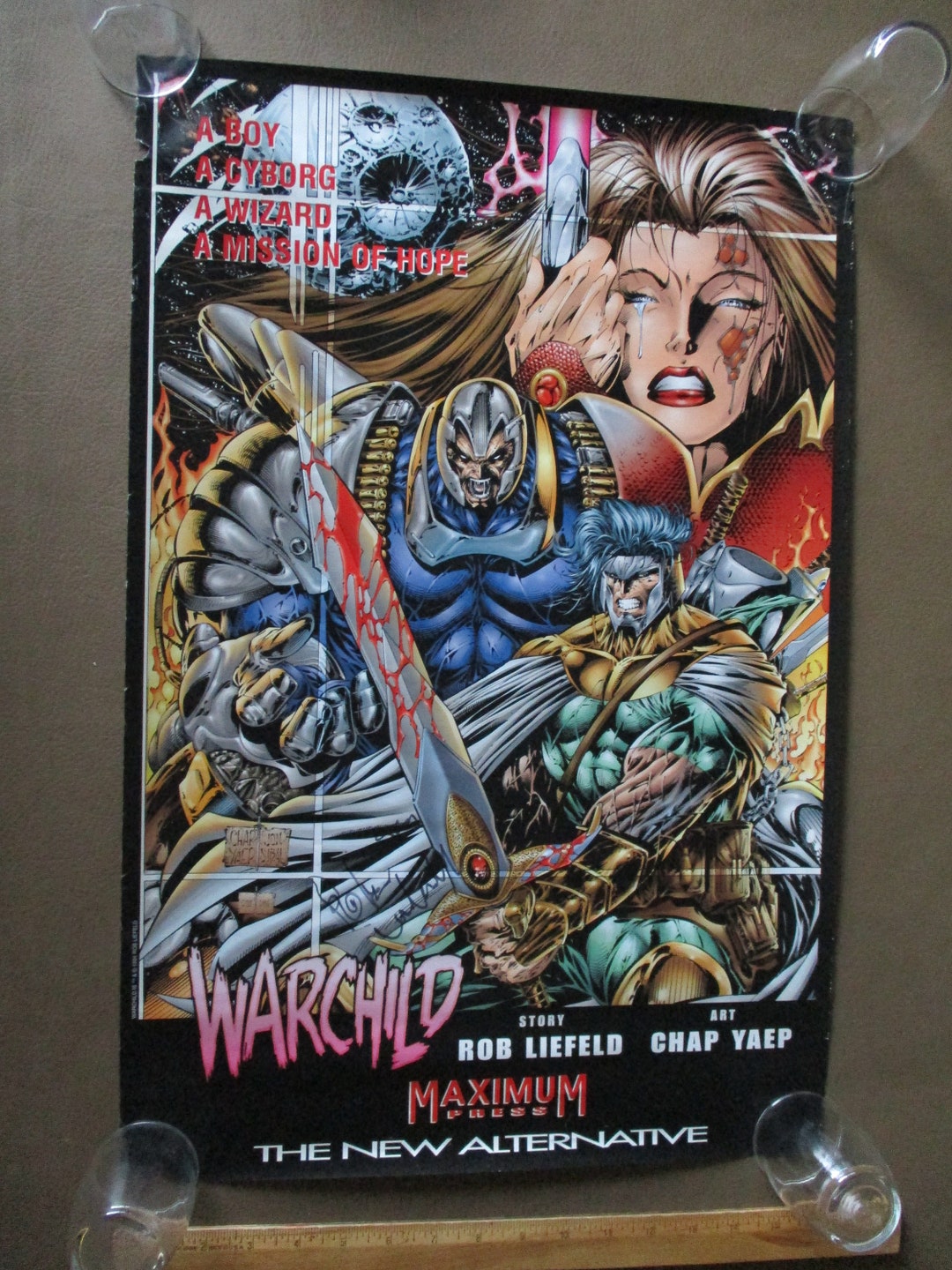 Warchild Poster Signed by Chap Yaep Story by Rob Liefeld Maximum Press Superhero Collectible ...