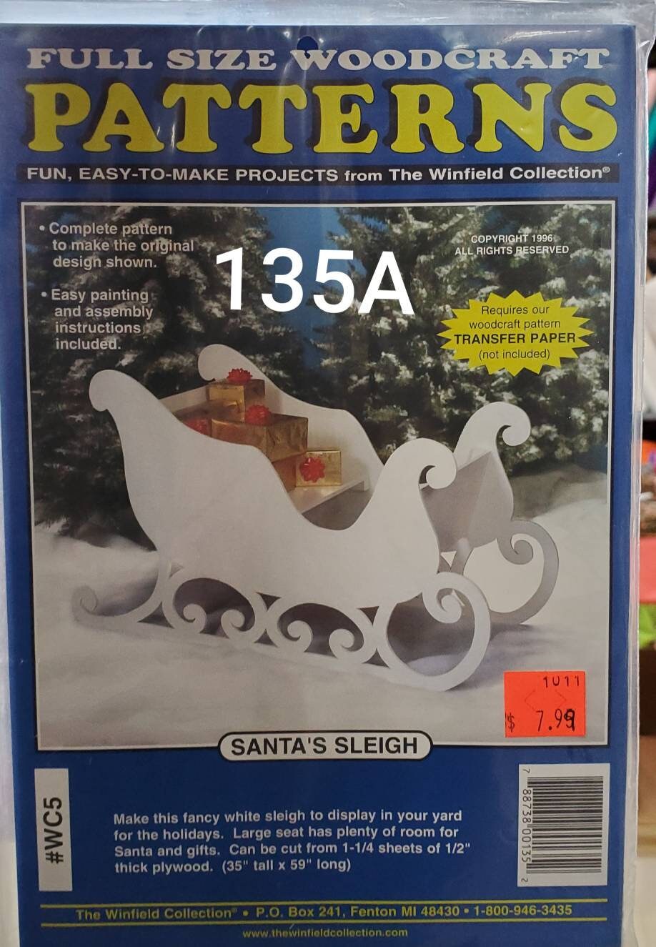 Full Size Santa Sleigh Pattern - Etsy Full Size Santa Sleigh Pattern - Etsy