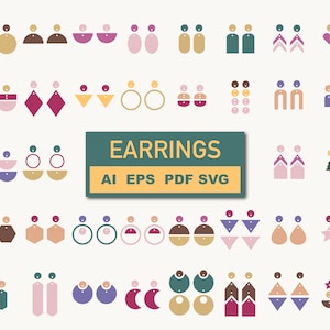 Earring Templates Cutting Machine File: Ai / Eps / Pdf / Svg Plan for ...