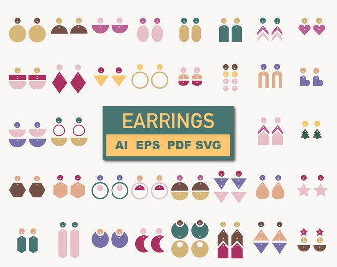 Earring Templates - Cutting Machine File: Ai / Eps / Pdf / Svg Plan for ...