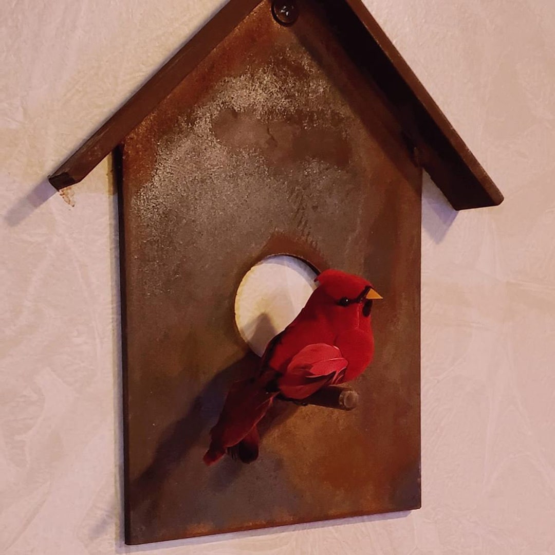 Custom Metal Birdhouse Wall Decor - Etsy
