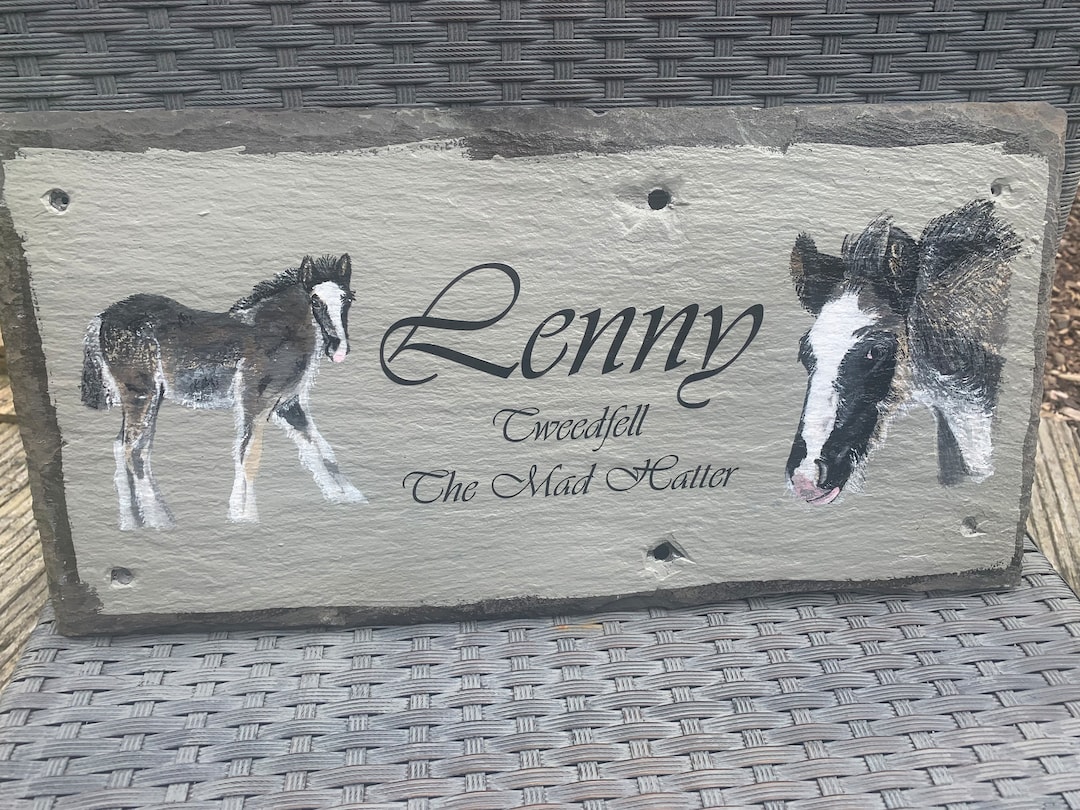 Hand Painted Slate Horse Stable Sign - Etsy UK