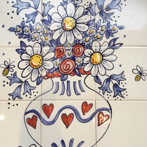 Flower Tile Mural Splash Back - Etsy