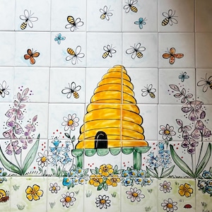 Flower Tile Mural Splash Back - Etsy