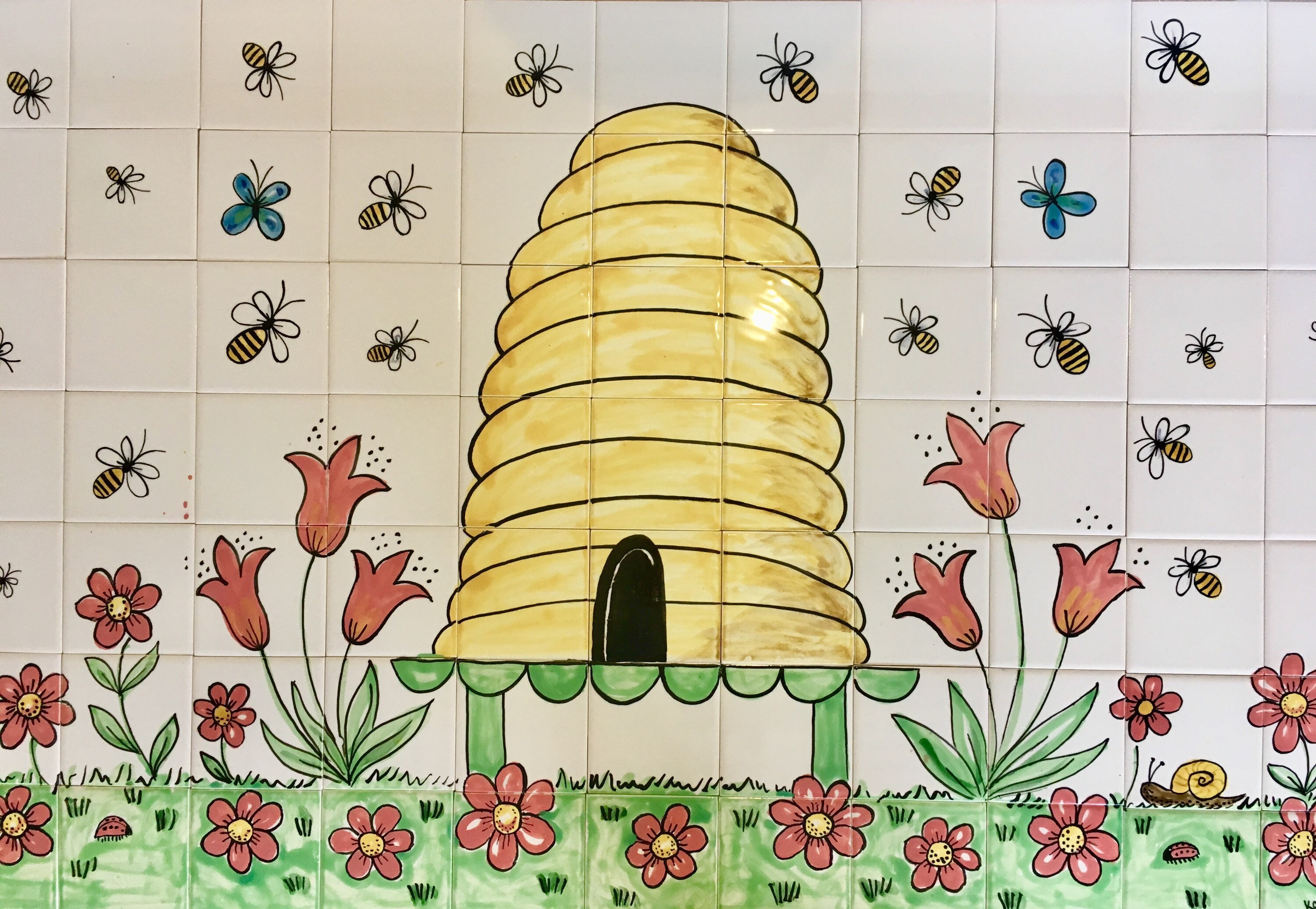 Beehive Tile Mural - Etsy