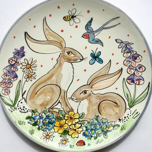 Hare Pottery Hand Painted Ceramic Plate - Etsy