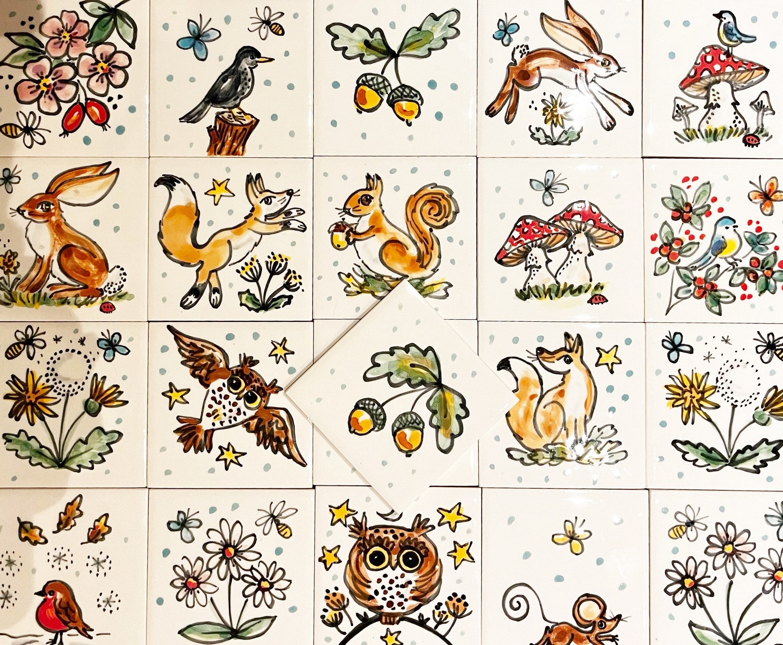 Individual Decorative Hand Painted Wall Tiles - Etsy