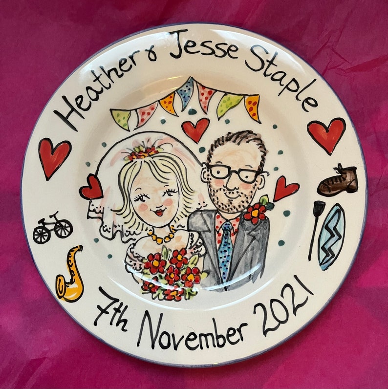 Personalised Ceramic Wedding Plate - Etsy