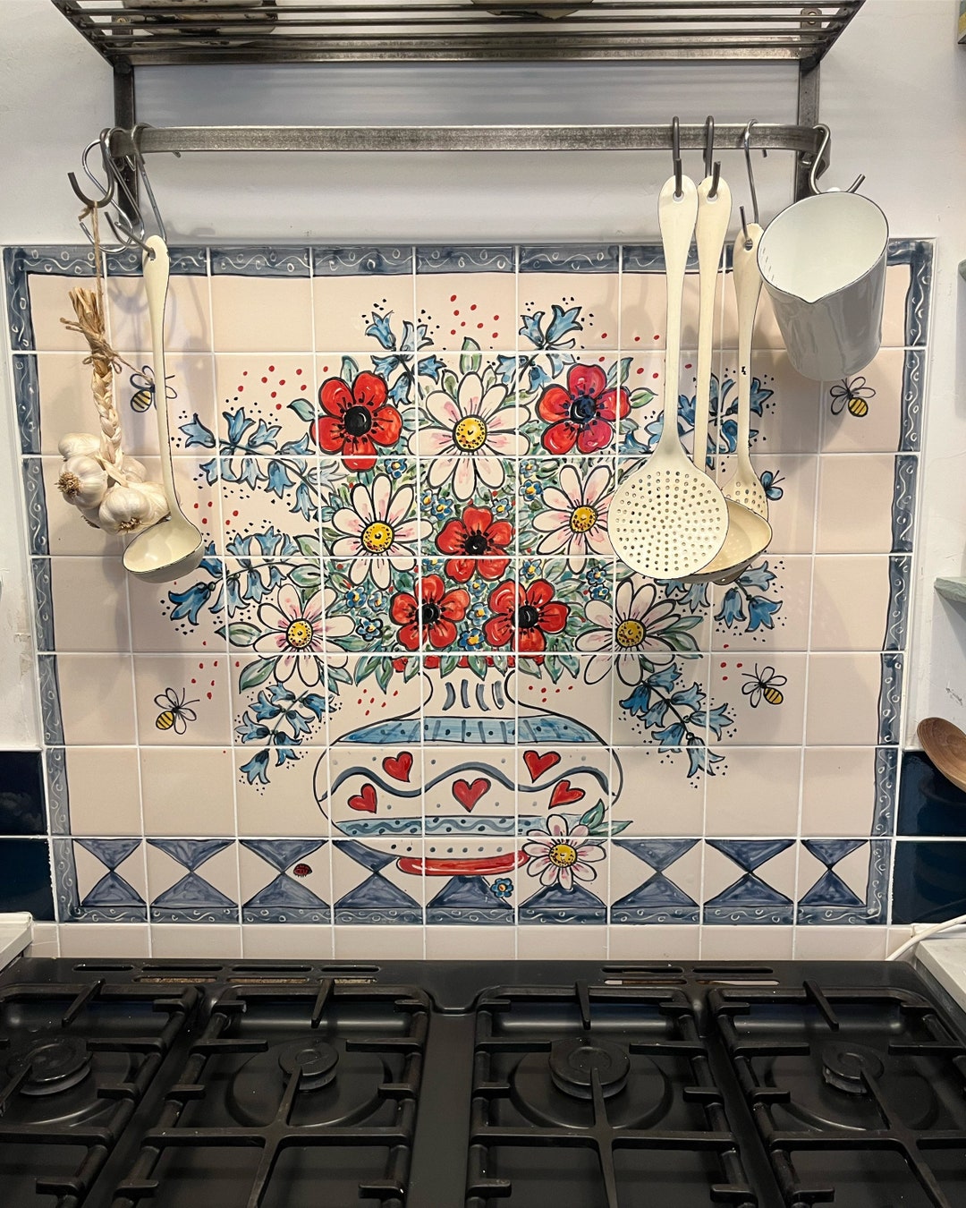 Flower Vase Bespoke Tile Mural - Etsy