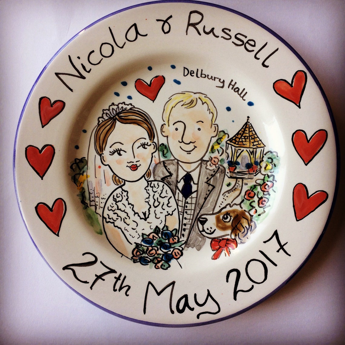 Personalised Ceramic Wedding Plate | Etsy