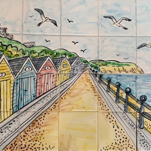 Handpainted Seaside Tile Mural - Etsy