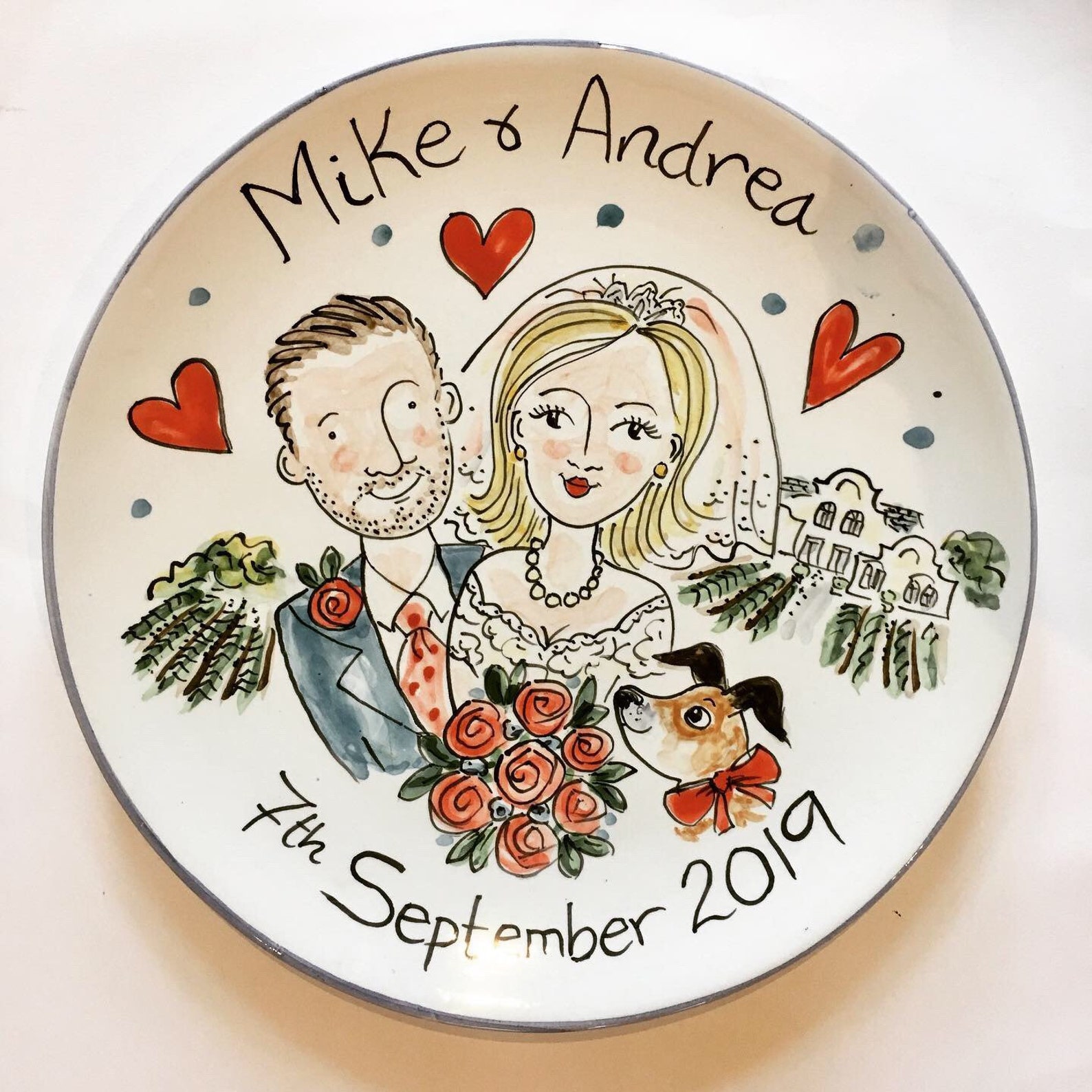 Personalised Ceramic Wedding Plate | Etsy