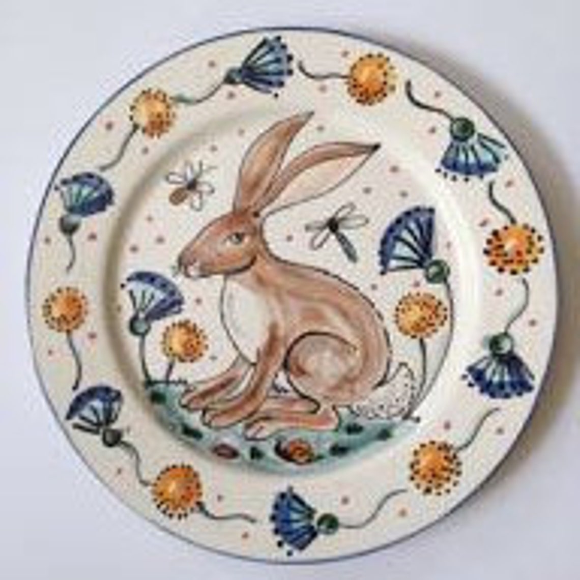 Hare Pottery Hand Painted Ceramic Plate - Etsy