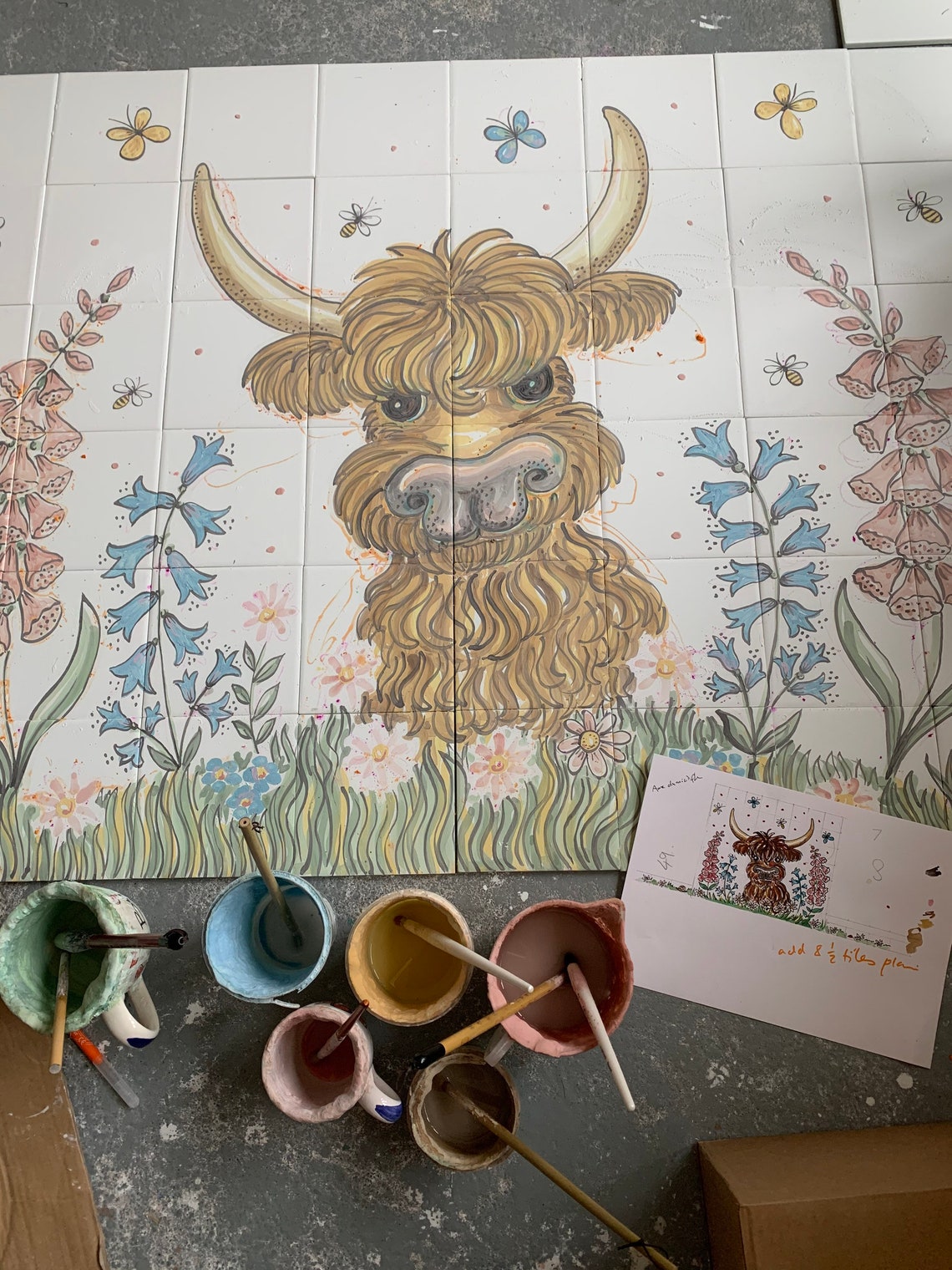 Cow Tile Mural - Etsy