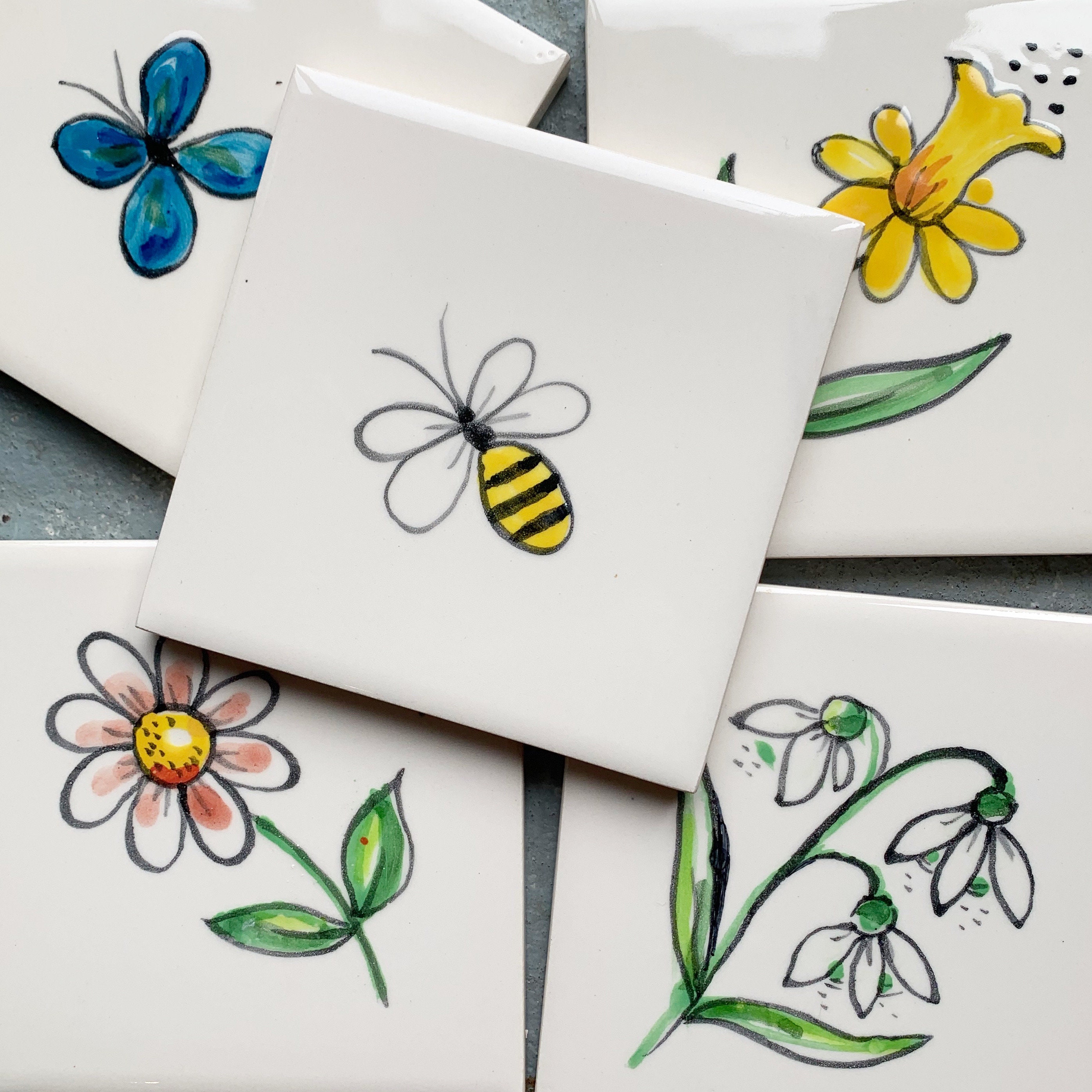 Individual Decorative Hand Painted Wall Tiles | Etsy