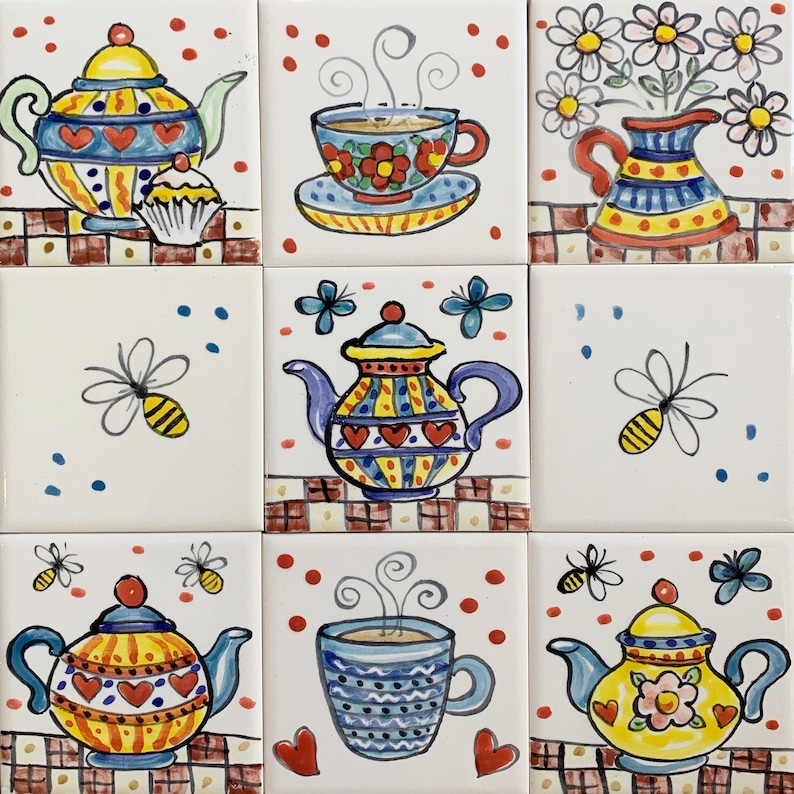 Tea Time Tile Mural - Etsy