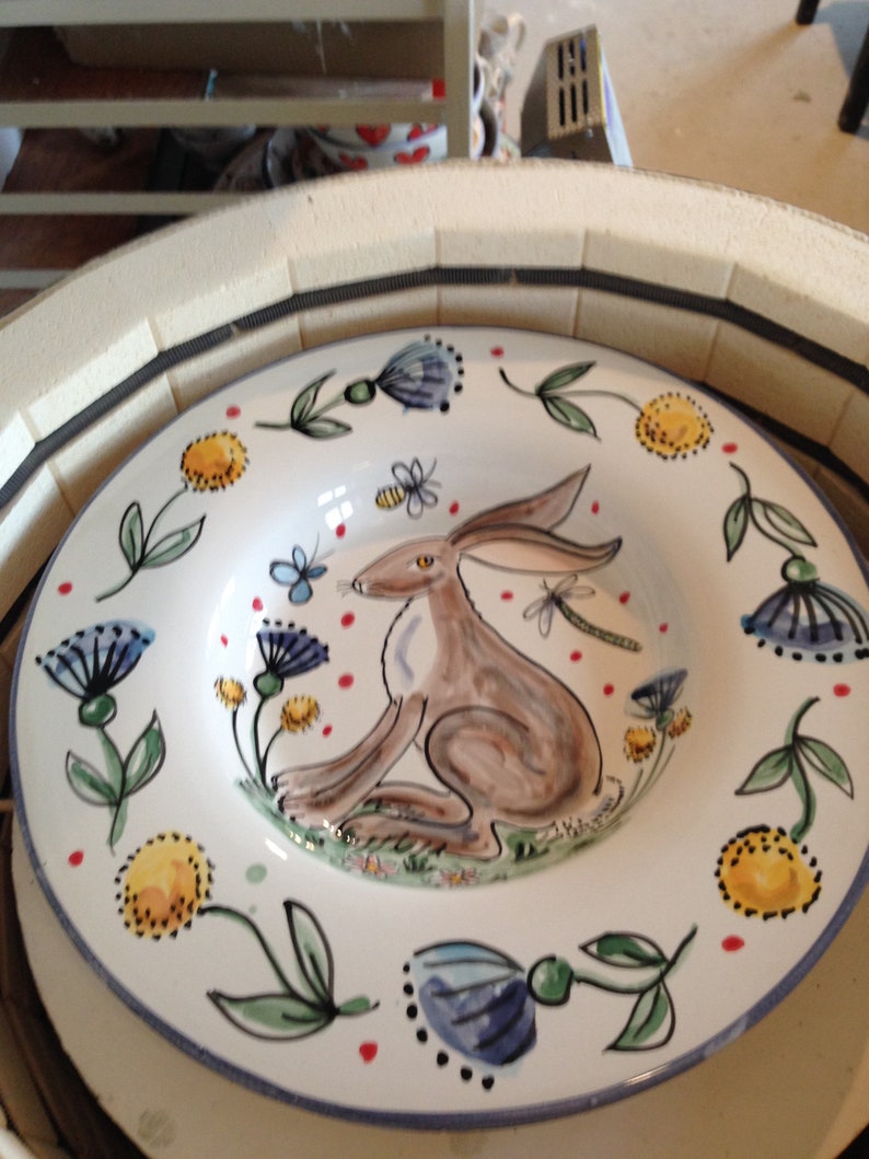 Hare Pottery Hand Painted Ceramic Plate - Etsy