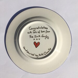 Wedding or Anniversary Gift Plate Hand Painted Ceramic Personalised ...