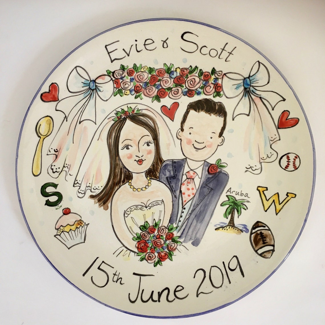 Personalised Ceramic Wedding Plate | Etsy