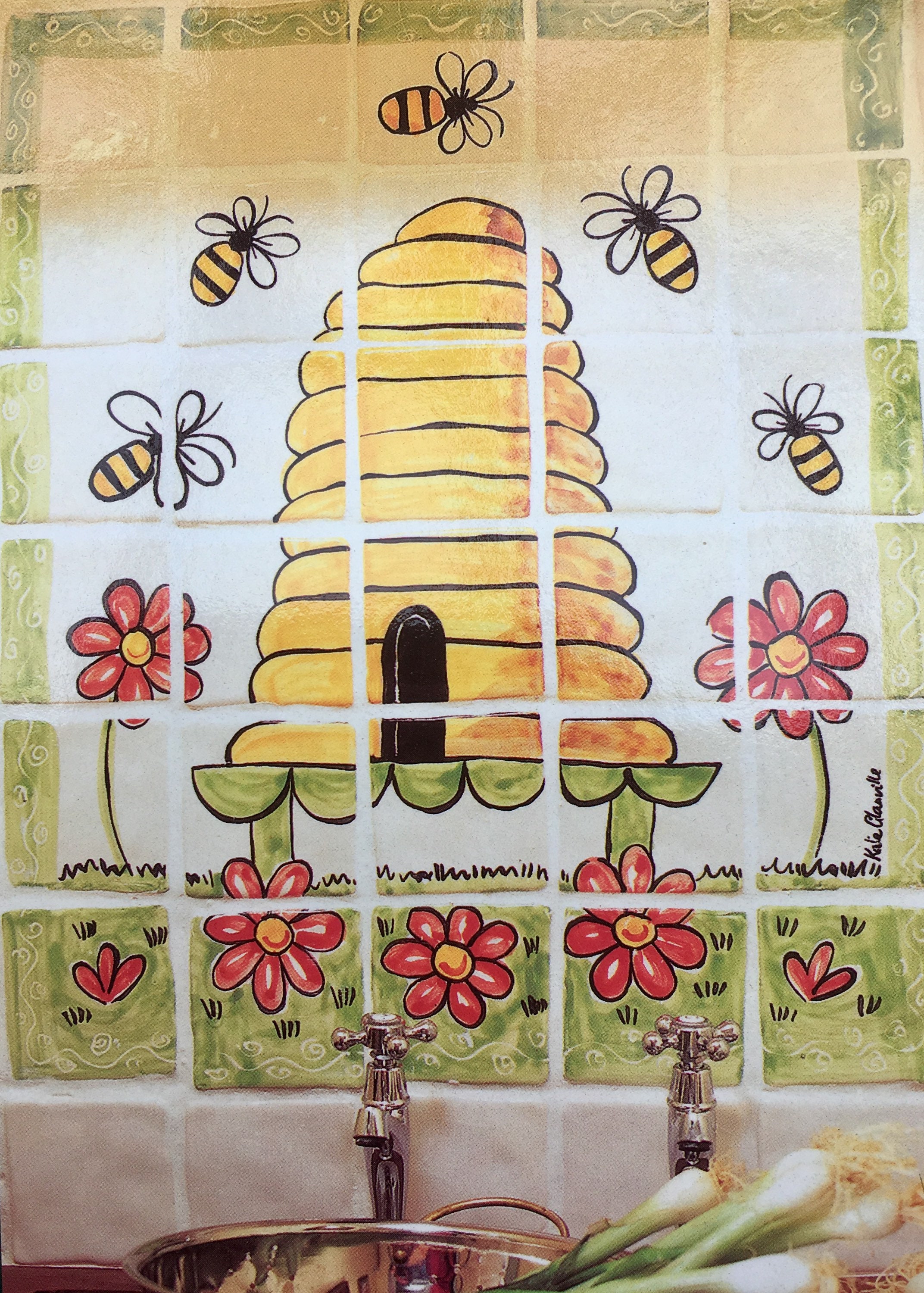 Beehive Tile Mural - Etsy