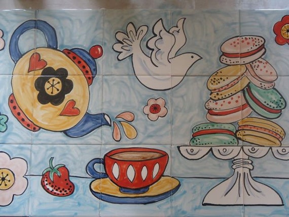 Tea Time Tile Mural - Etsy