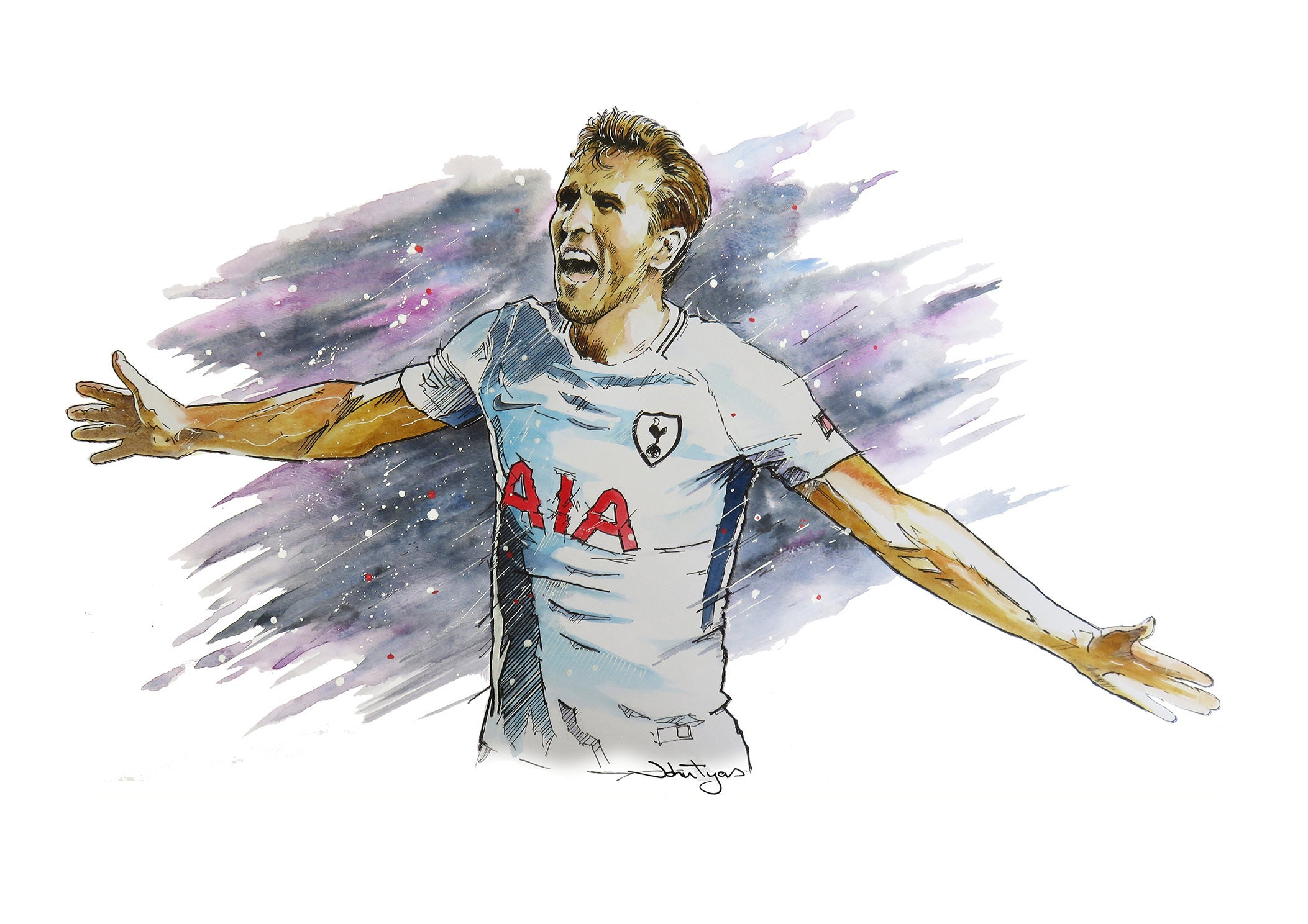 Harry Kane Limited Edition A4 Art Print | Etsy