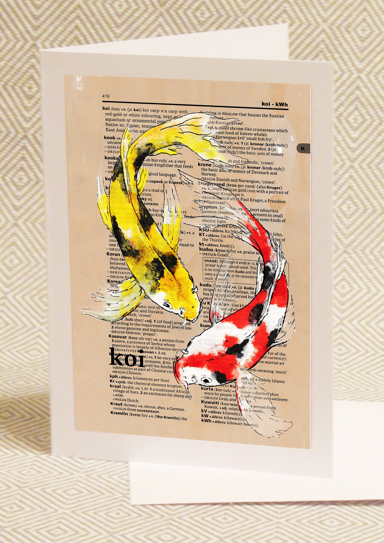 Koi Carp Fishing Card - Koi Greetings Card, Koi Birthday Card, Special ...