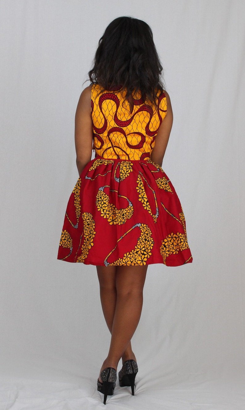 African Print Top And Skirt Set Holiday Outfit Ankara Crop Etsy
