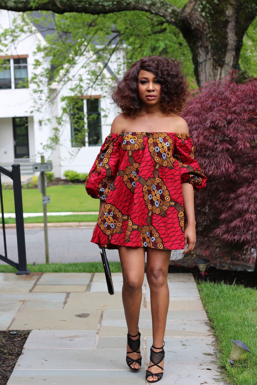 African Print Mini Dress | Ankara Party Dress | Ankara Women's Outfit ...