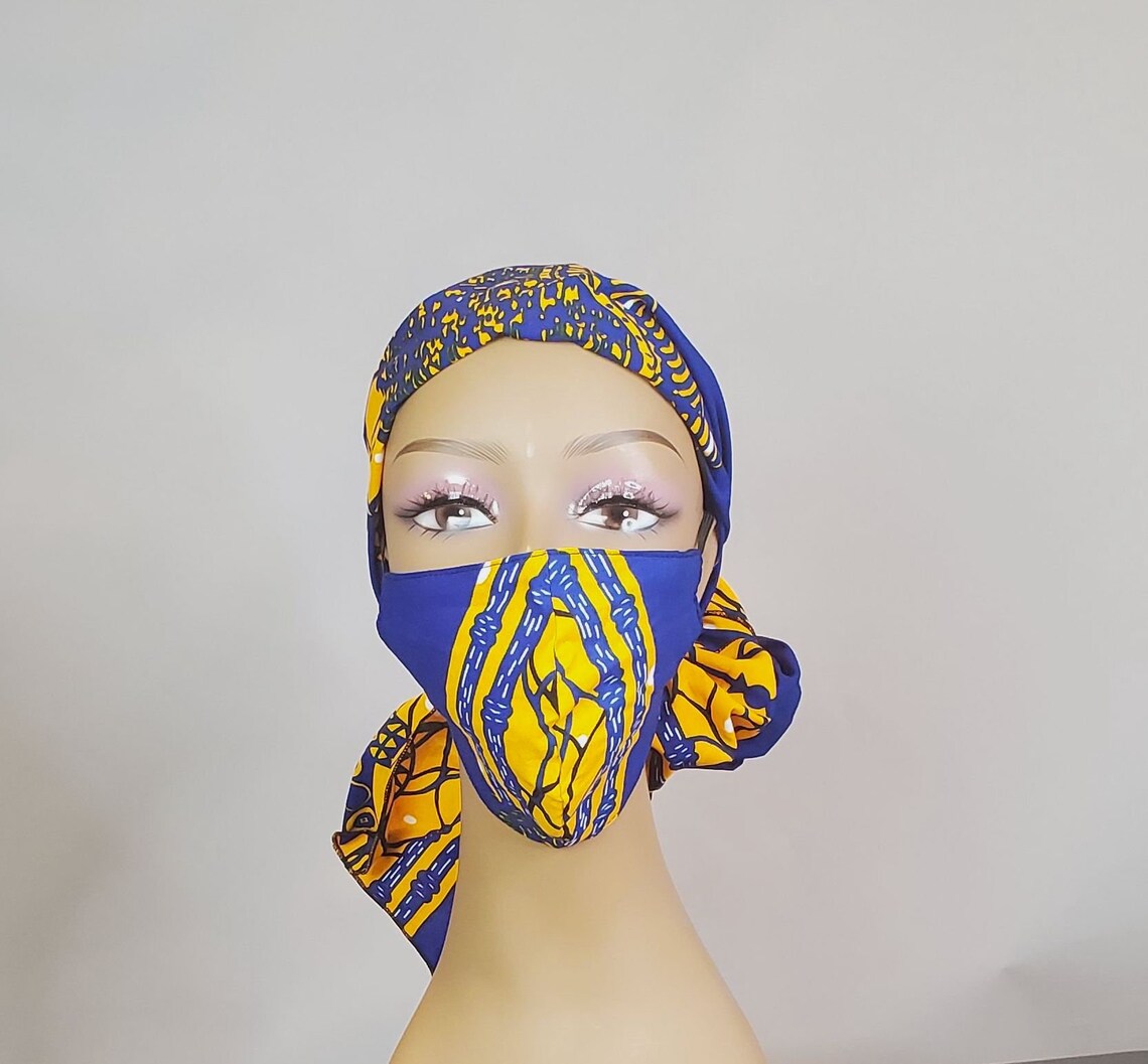 Blue Ankara Face Mask African Print Face Mask Washable - Etsy