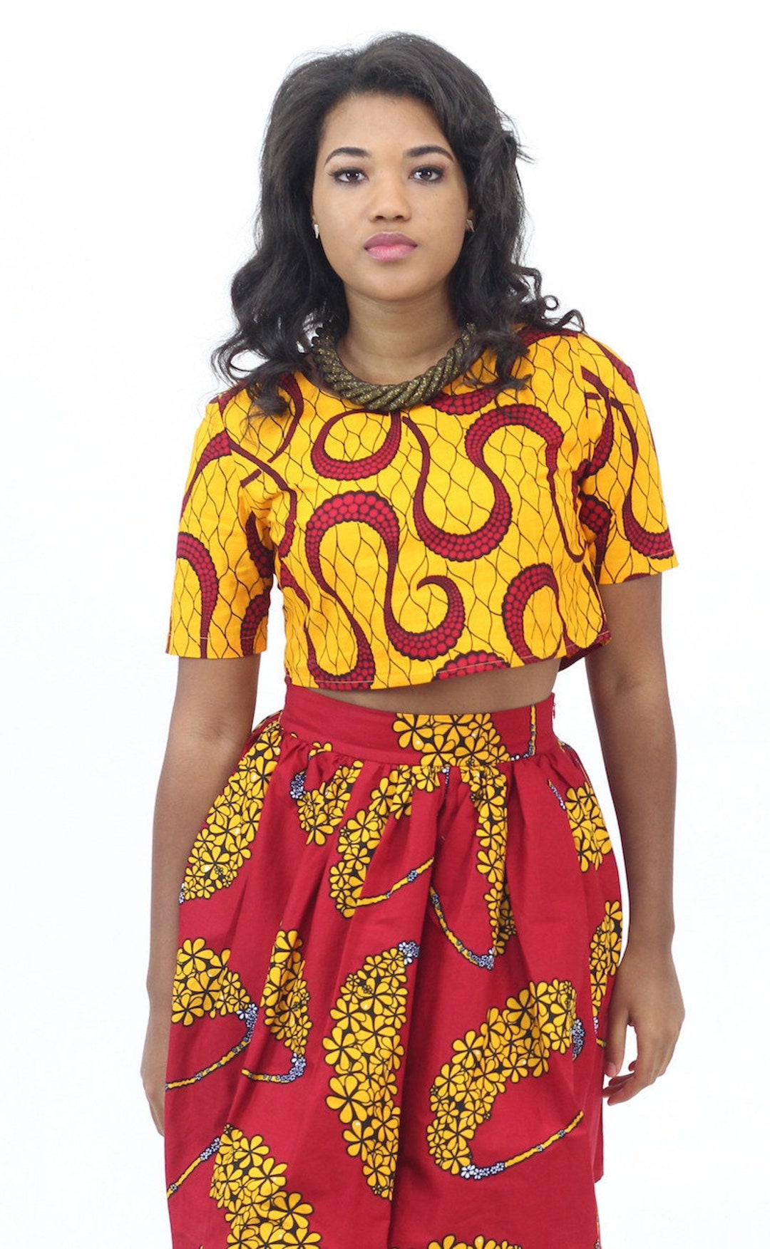 African Crop Top for Women, Ankara Print Blouse - Etsy
