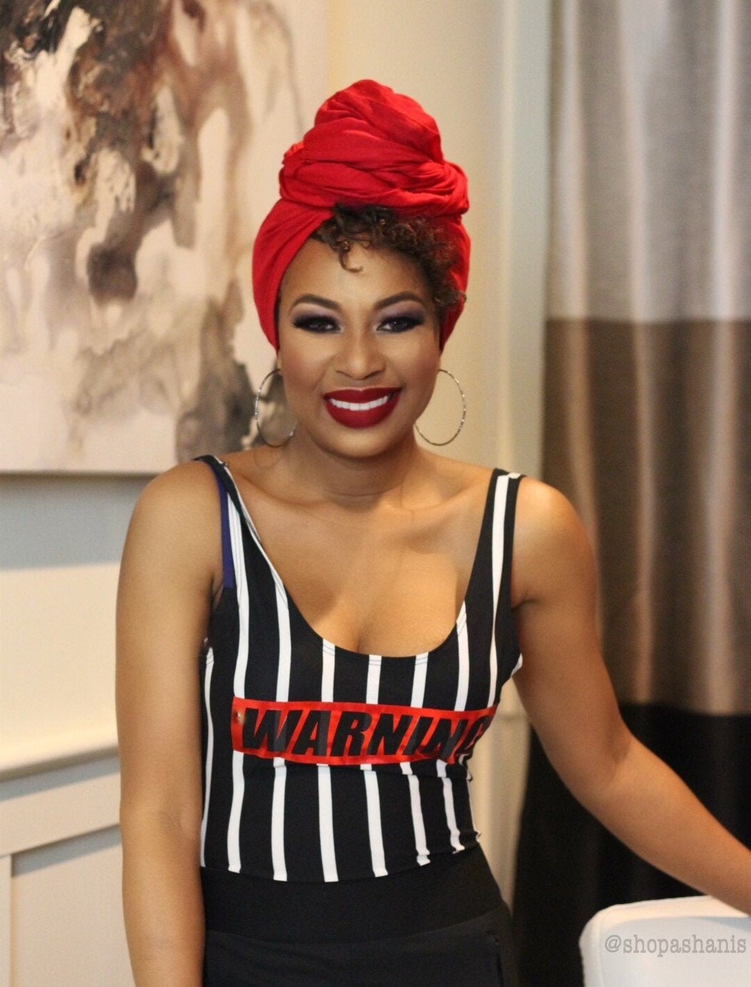 Red Head Wrap for Women | Breathable Cotton Fabric | Turban Headwrap ...