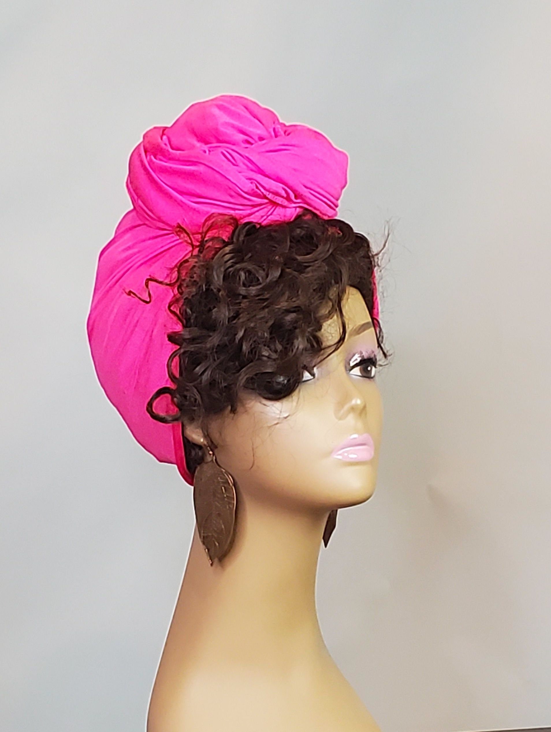 Pink Headwrap for Women Pink Head Scarf Stretchy Head | Etsy