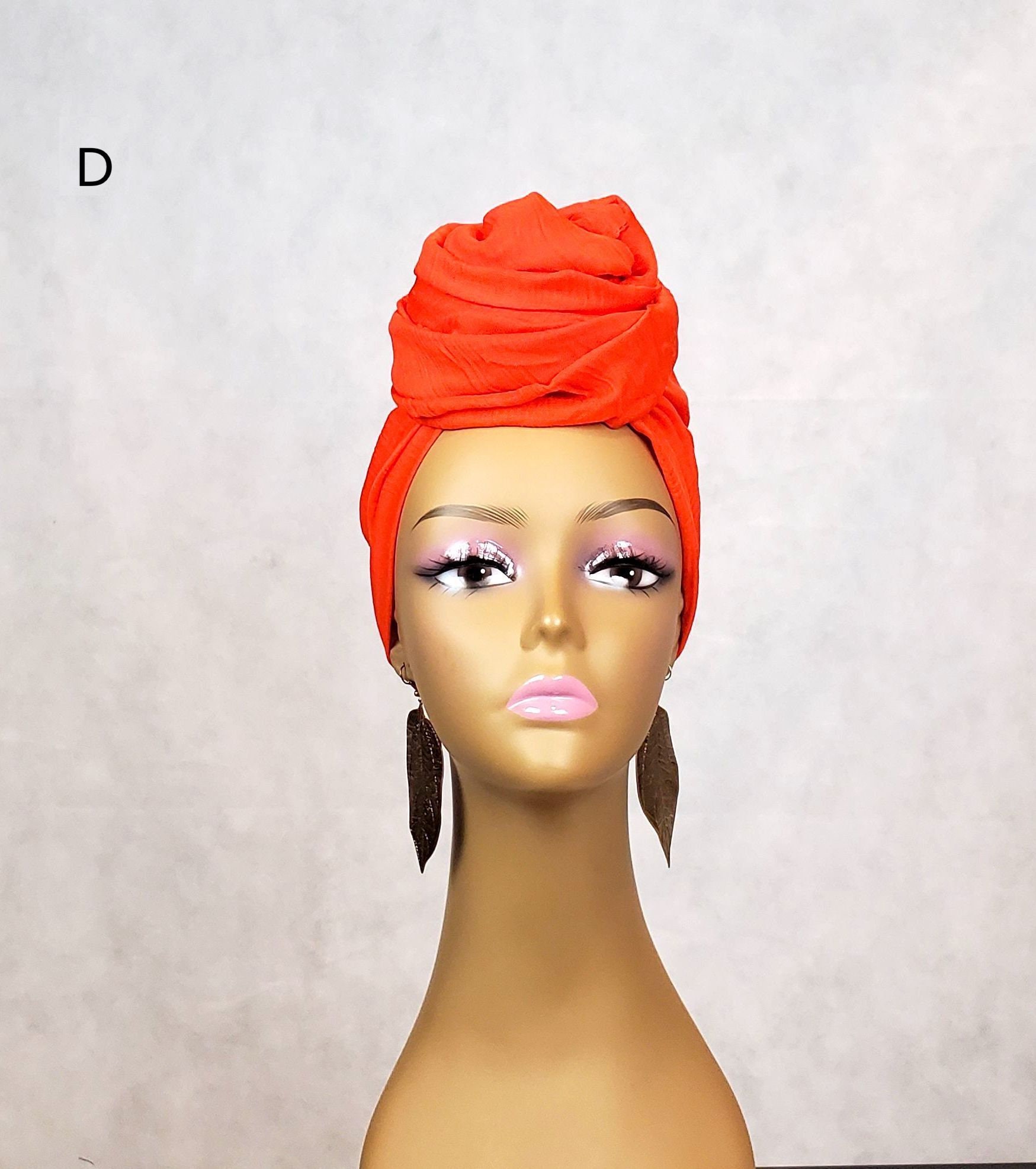 Red Head Wrap for Women Breathable Cotton Fabric Turban | Etsy