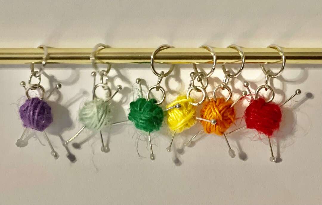 Rainbow Yarn Knitting Stitch Markers - Etsy