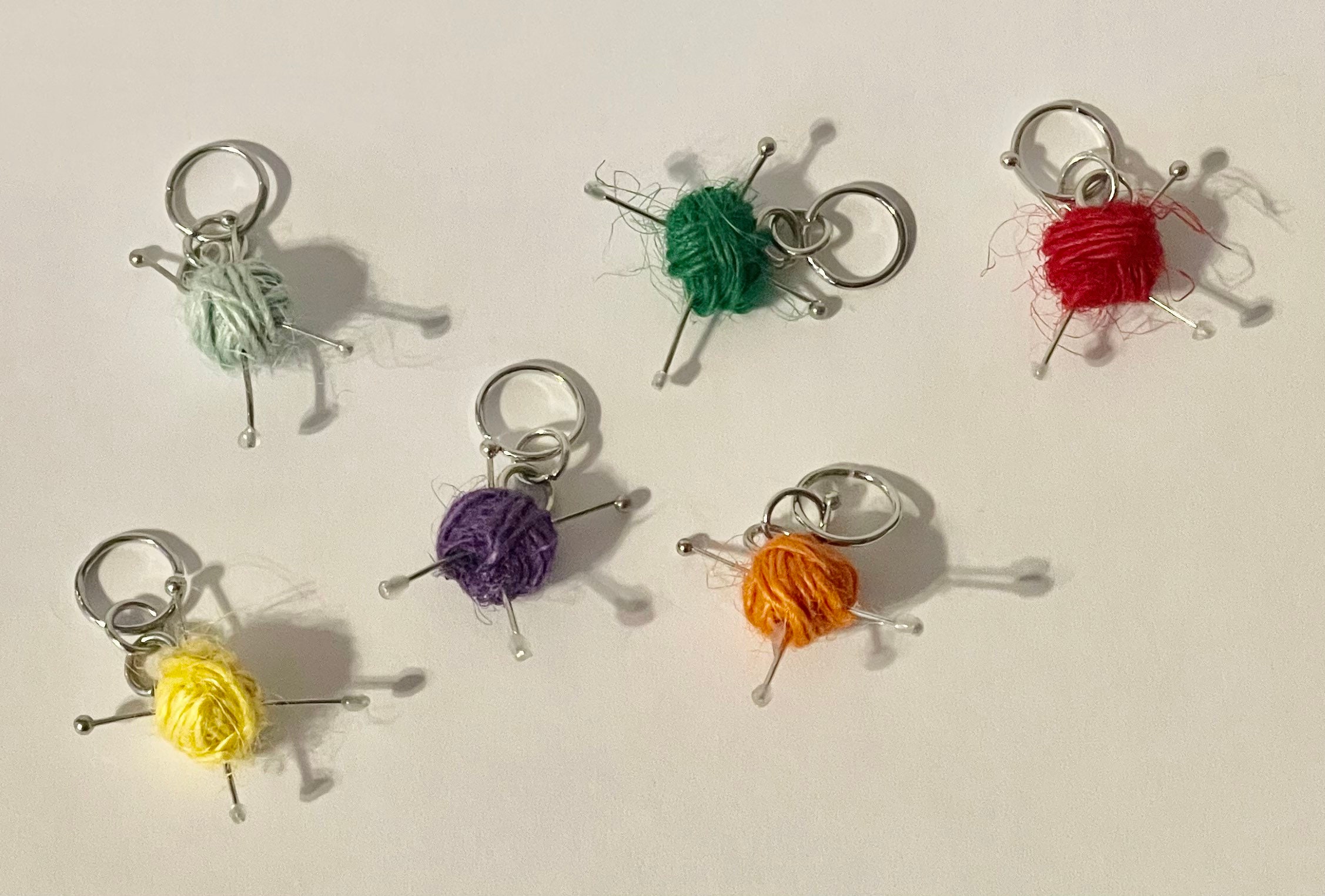 Rainbow Yarn Knitting Stitch Markers - Etsy