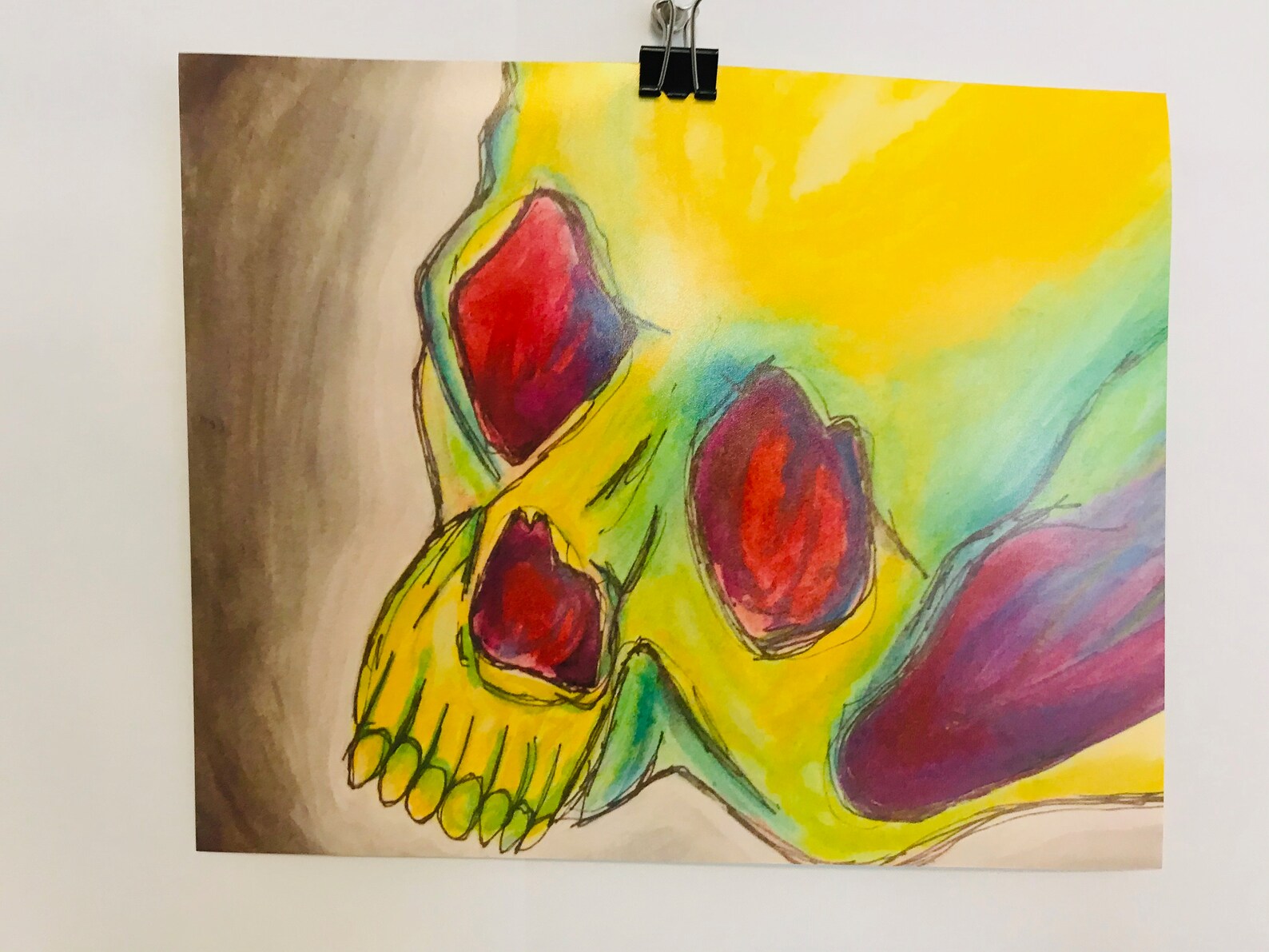 Colorful Skeleton Painting Multi Color Skeleton Skull Fine - Etsy