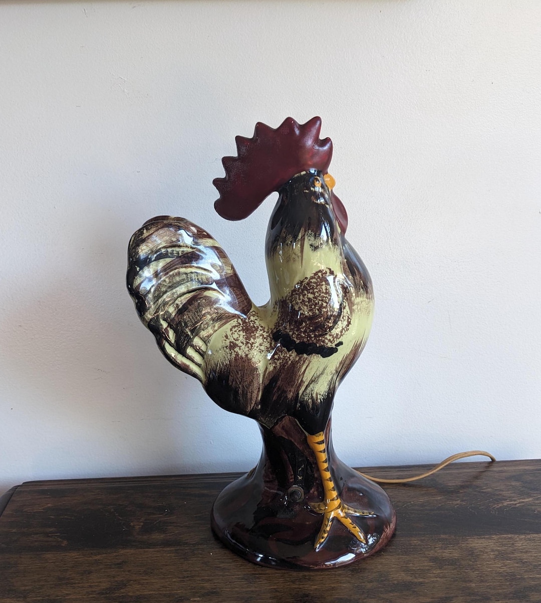 Vintage Ceramic Rooster Lamp, Nightlight, Kitchen Decor - Etsy