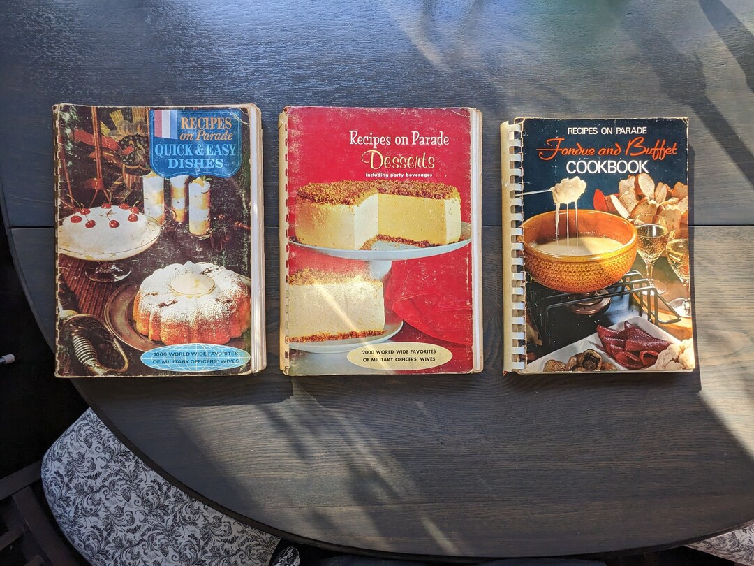 Recipes on Parade: Mid-century Cookbook Set - Quick, Desserts, Fondue ...