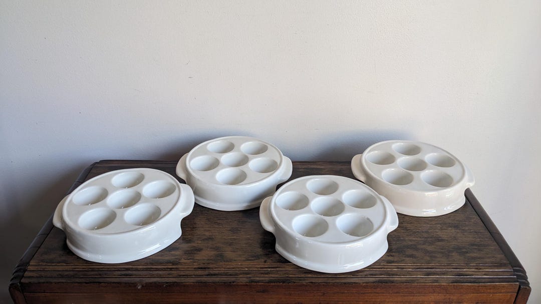 White Ceramic Escargot Baking Dish - Etsy