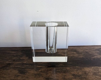 Block Crystal Vase - Etsy