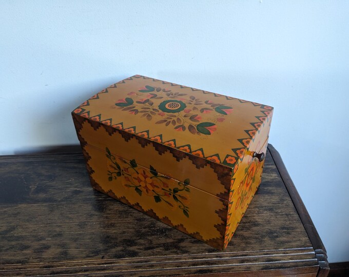 Large Vintage Recipe Card File Box - Etsy